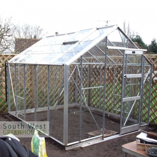 8ft Wide Elite Belmont Greenhouses Aluminium Finish