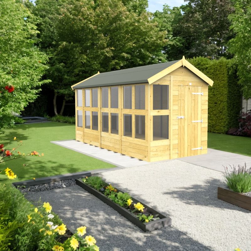 Modular 6x14 Wooden Apex Potting Shed