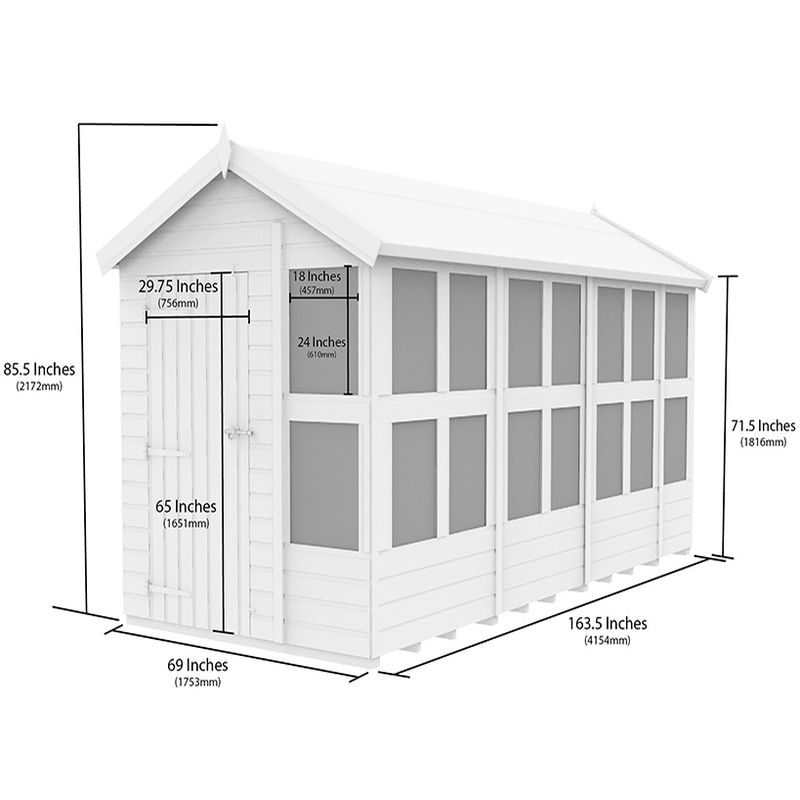 Modular 6x14 Wooden Apex Potting Shed