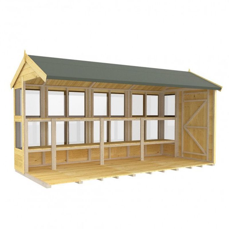 Modular 6x14 Wooden Apex Potting Shed