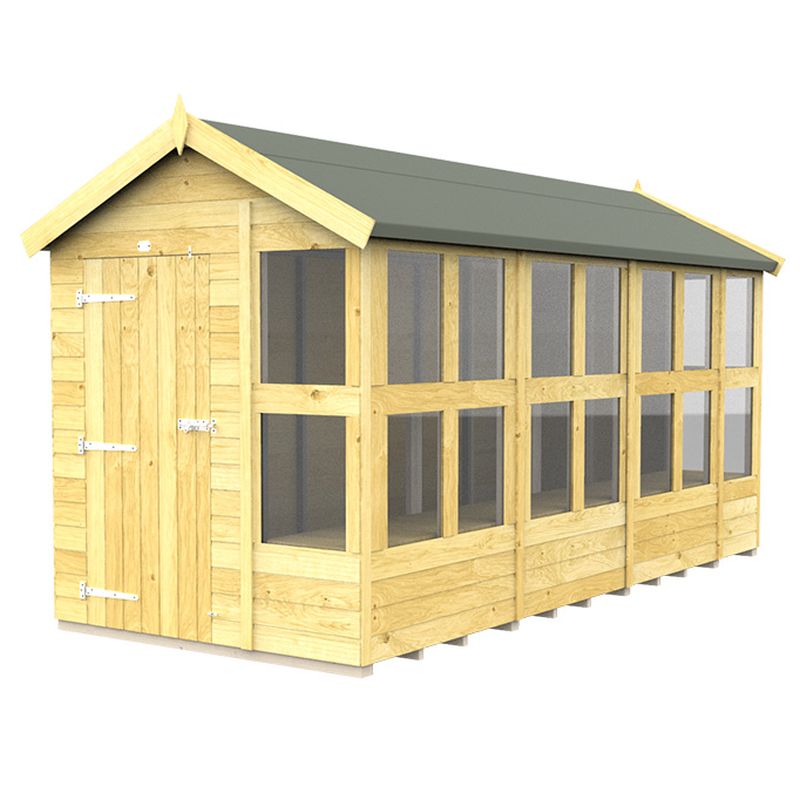 Modular 6x14 Wooden Apex Potting Shed