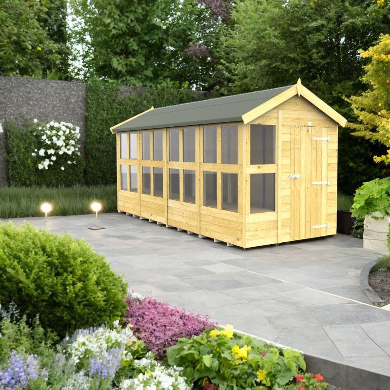 Modular 6x16 Wooden Apex Potting Shed