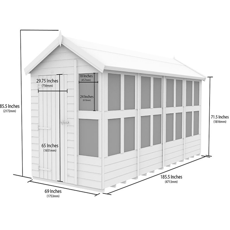 Modular 6x16 Wooden Apex Potting Shed