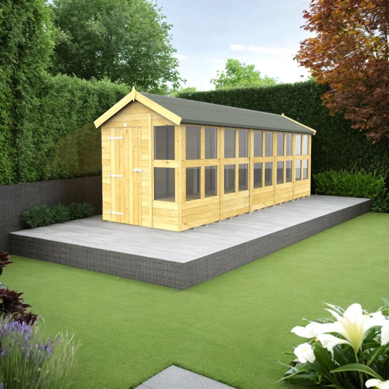 Modular 6x20 Wooden Apex Potting Shed