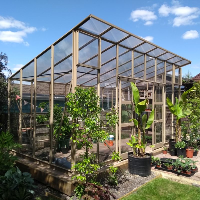 8x10 Pent Roof Elite Edge Greenhouse - South West Greenhouses